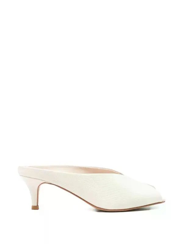 TWINSET Peep-toe Leather Heeled Mules