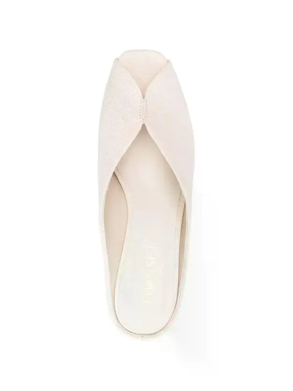TWINSET Peep-toe Leather Heeled Mules