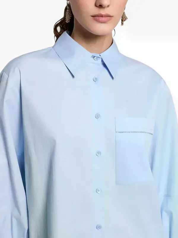 Peserico Long Sleeve Collared Shirt With Chest Pocket
