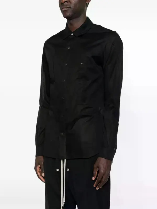 Rick Owens Buttoned Cotton Shirt - Black