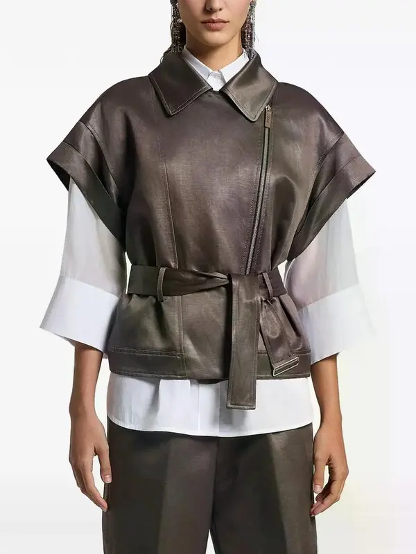 Peserico Belted Zip-up Jacket
