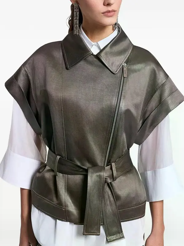 Peserico Belted Zip-up Jacket