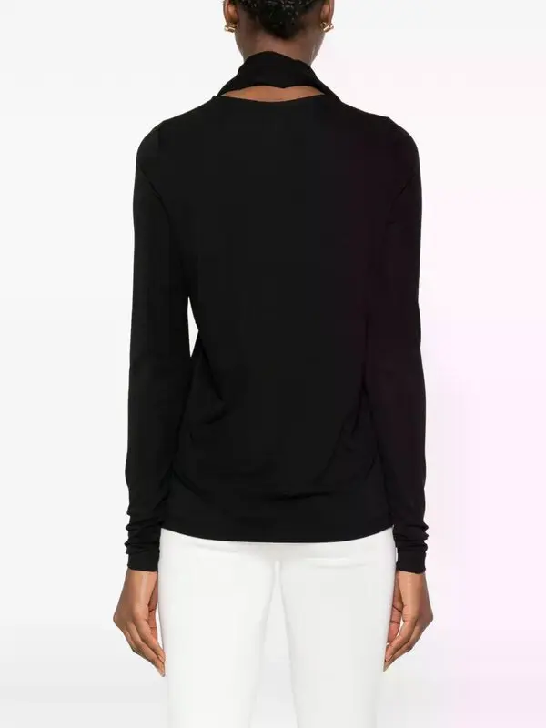TOTEME High-neck Jersey Top - Black