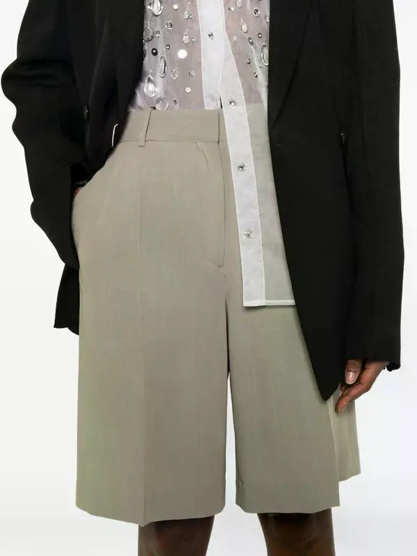 TOTEME Wide Leg Fluid Shorts - Brown