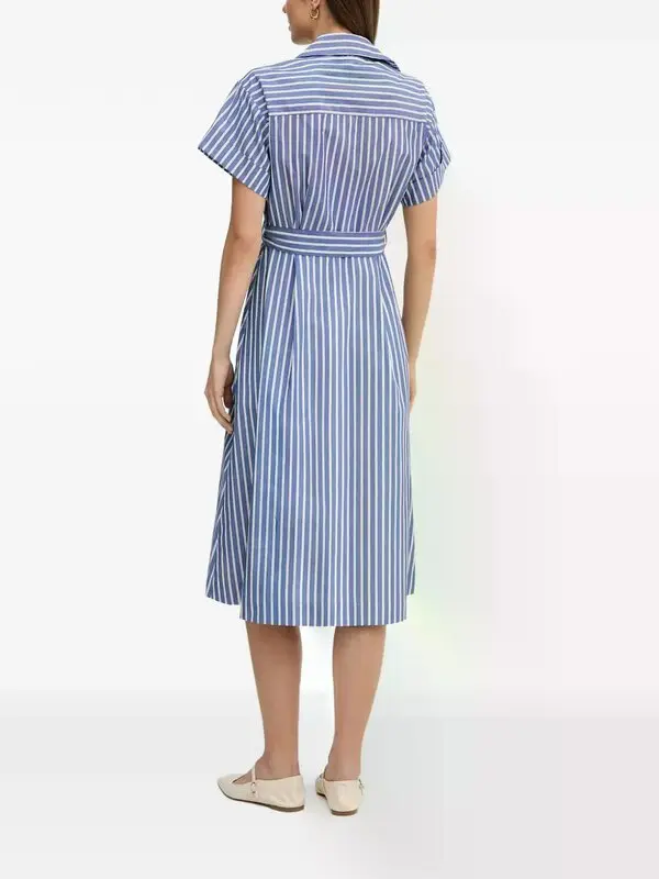 Dkny Striped Belted Shirt Dress