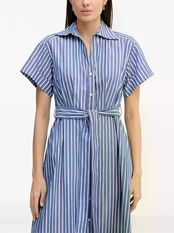 Dkny Striped Belted Shirt Dress