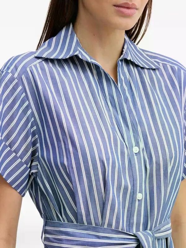 Dkny Striped Belted Shirt Dress