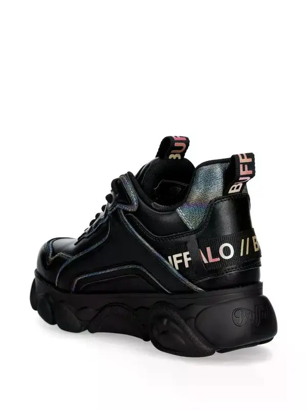 BUFFALO Iridescent Trim Lace-up Platform Sneakers - Black