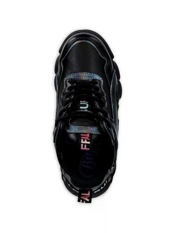 BUFFALO Iridescent Trim Lace-up Platform Sneakers - Black