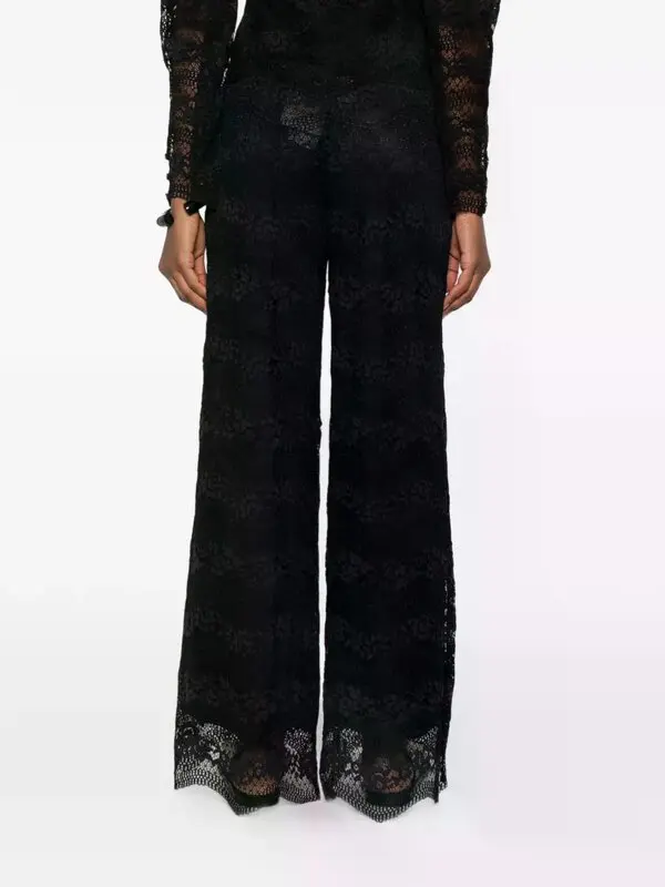 TWINSET Lace Wide Leg Trousers - Black