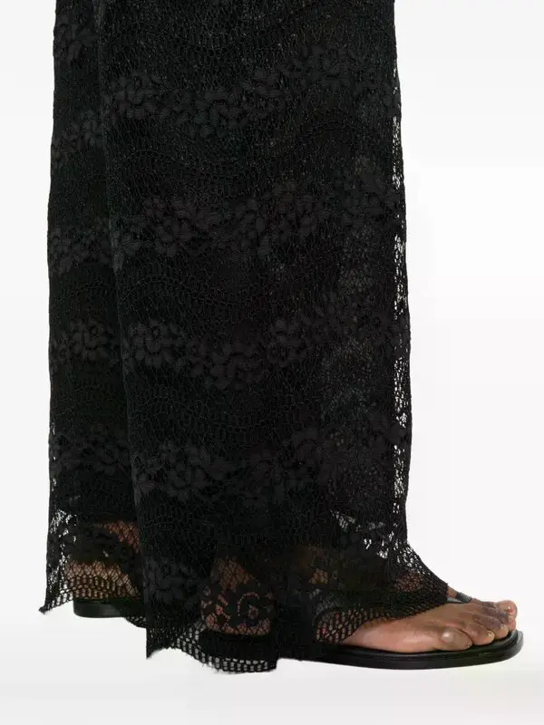 TWINSET Lace Wide Leg Trousers - Black