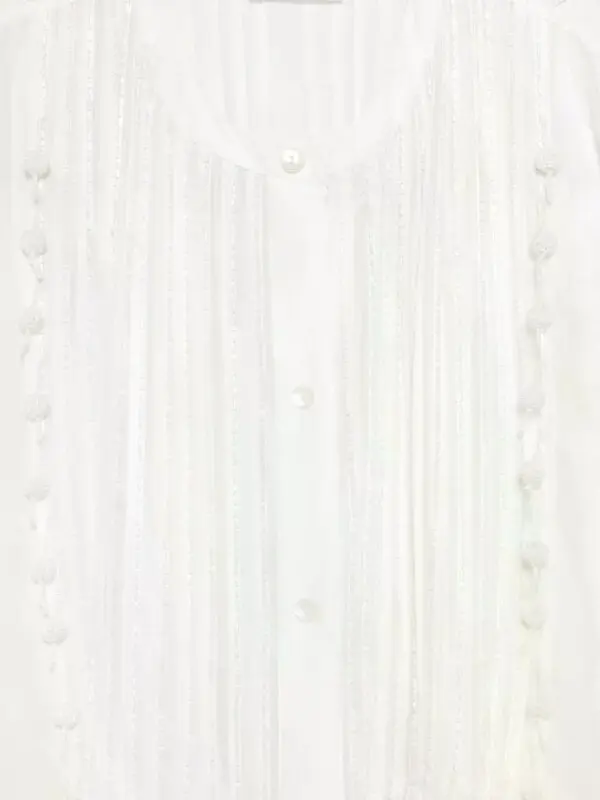 P.a.r.o.s.h Beaded Pleated Blouse - White