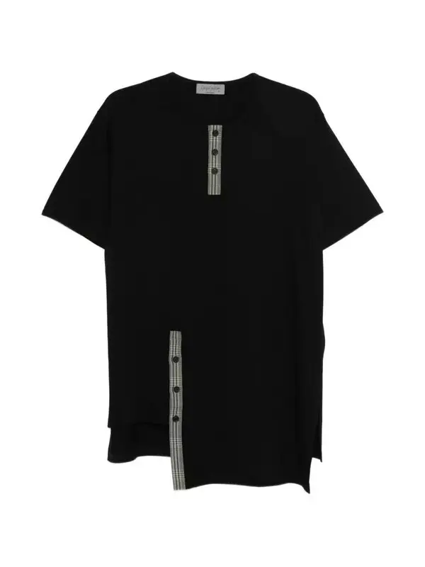 Yohji Yamamoto Button Asymmetric T-shirt - Black