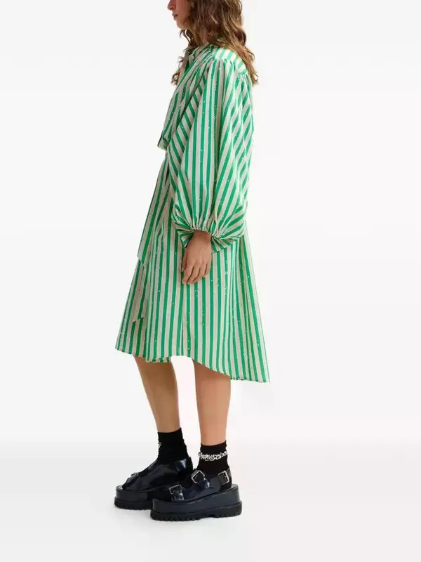 Essentiel Antwerp Striped Rhinestone Midi Dress