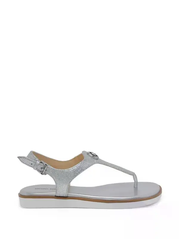 Michael Kors Logo Buckle Sandals - Silver