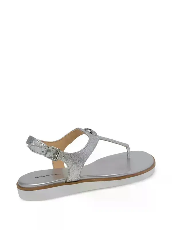 Michael Kors Logo Buckle Sandals - Silver