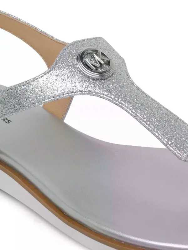 Michael Kors Logo Buckle Sandals - Silver