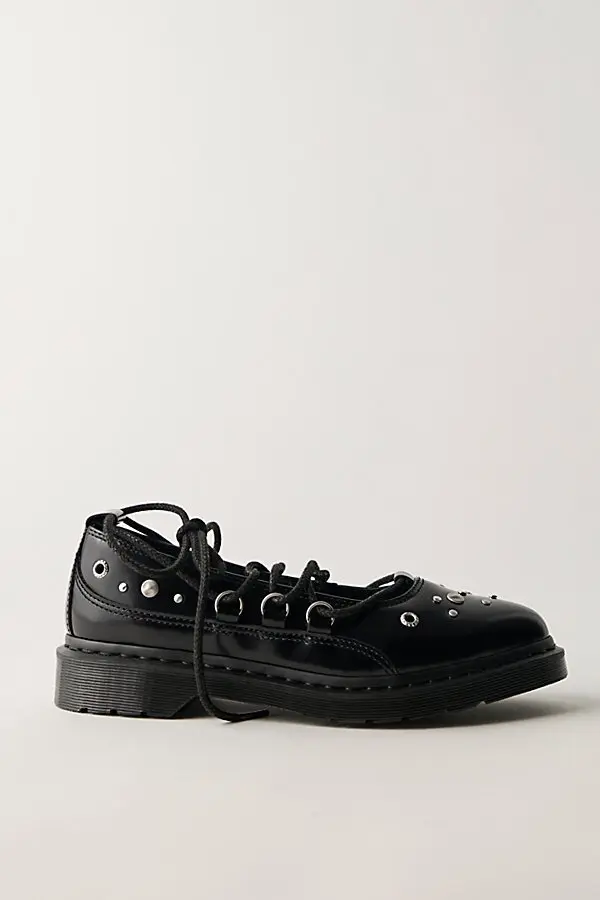 Dr. Martens Elphie Ii Hardware Wrap Leather Ballet Flats - Black