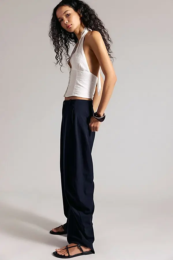 Free People Spotlight Menswear Barrel Trousers - Black