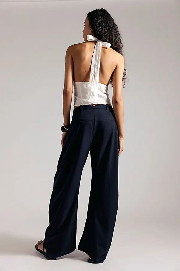 Free People Spotlight Menswear Barrel Trousers - Black