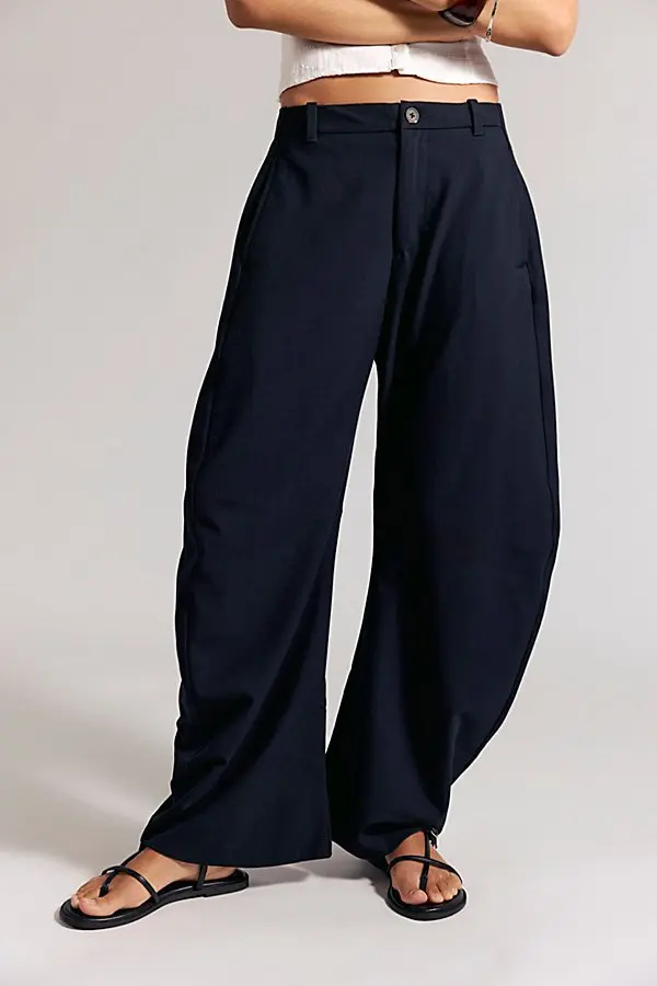 Free People Spotlight Menswear Barrel Trousers - Black