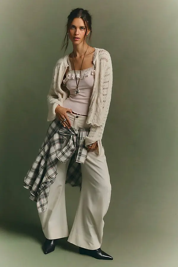 Free People Spotlight Trousers - Ivory Combo