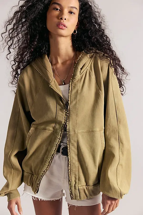Free People Gotta Go Zip-up - Golden Sunset