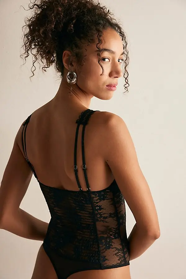 Free People Lace Bodysuit - Black