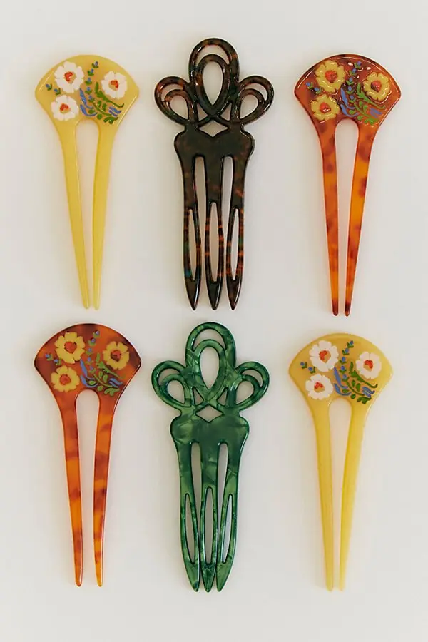Free People Zaya Hair Pin - Emerald Green