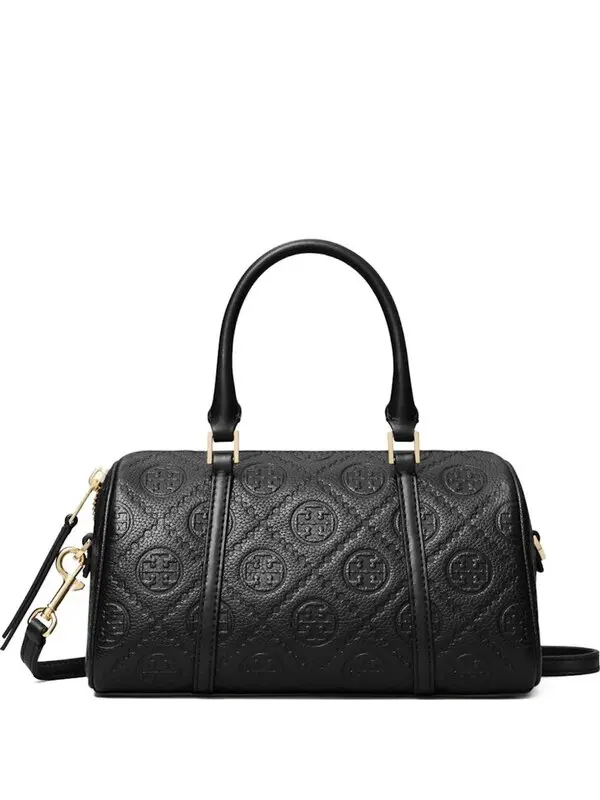 Tory Burch T Monogram Pebble Mini Barrell Bag - Black