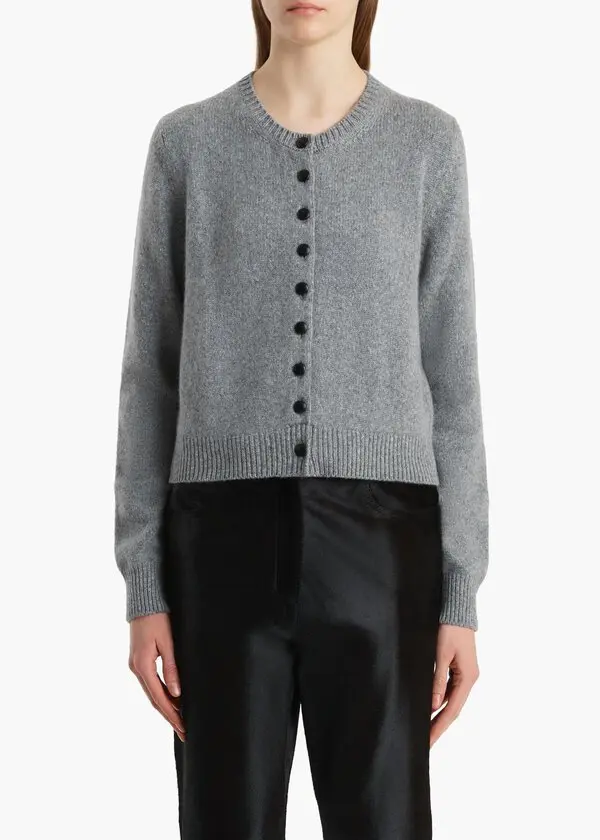 Khaite Everheart Cashmere Cardigan - Fog