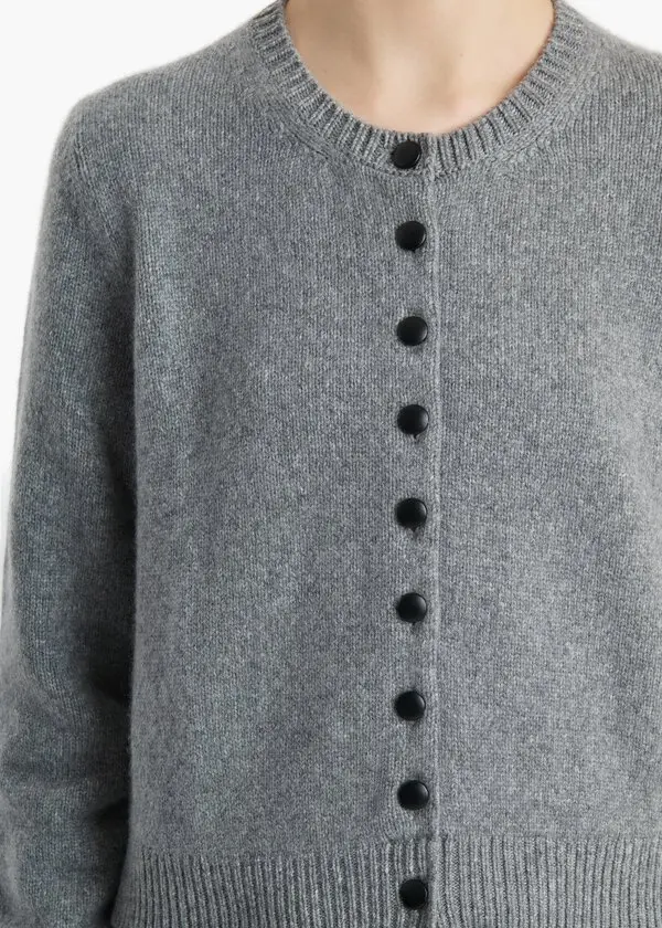 Khaite Everheart Cashmere Cardigan - Fog