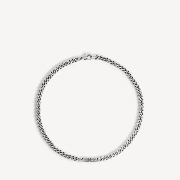 Balenciaga Bb Icon Thin Gourmette Necklace - Silver
