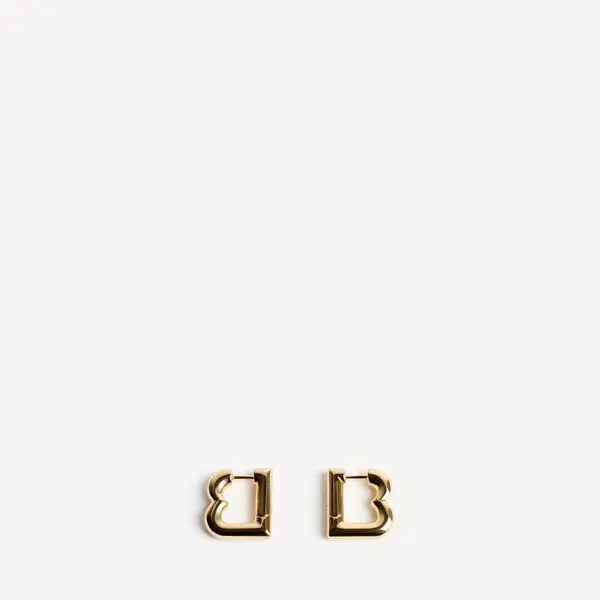 Balenciaga Eisa B Xs Hoop Earrings - Gold