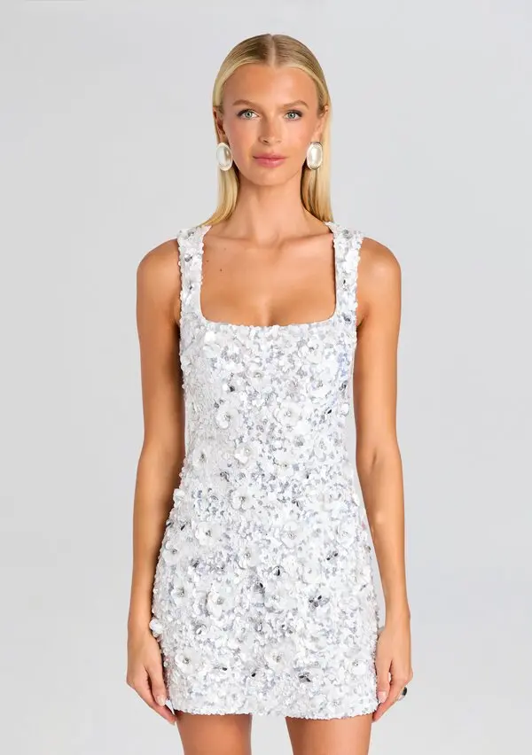 Retrofete Sadlyn Sequin Mini Dress - White