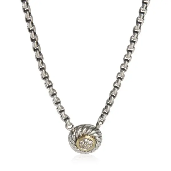 David Yurman Yellow Gold And Sterling Silver Diamond Cookie Necklace - Yellow_gold/sterling_silver