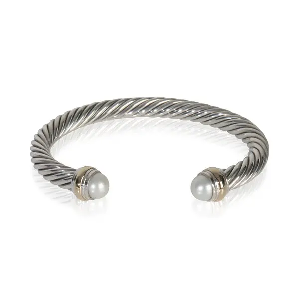 David Yurman Yellow Gold & Sterling Silver Pearl Cable Bracelet - Yellow_gold/sterling_silver