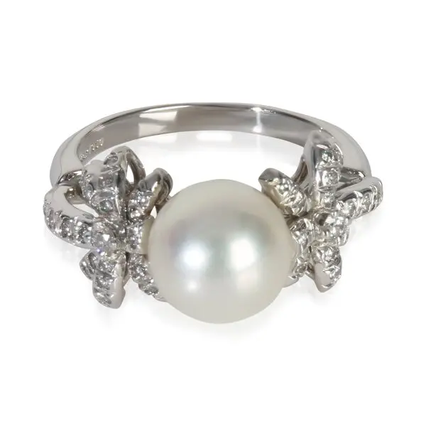 Tiffany & Co. Pearl And Diamond Fireworks Ring - Platinum