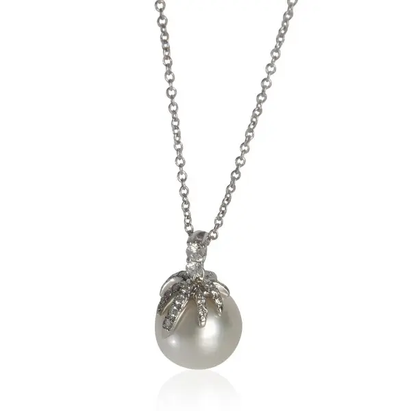 Tiffany & Co. Pearl And Diamond Fireworks Pendant - Platinum