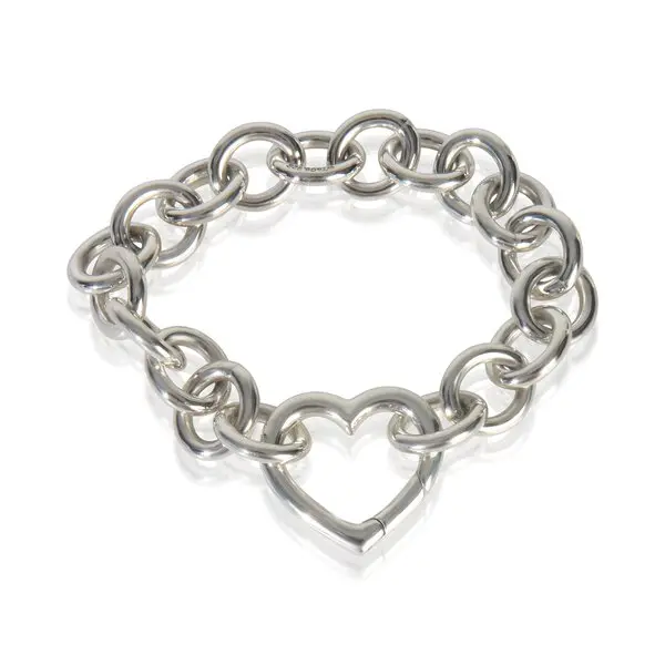Tiffany & Co. Sterling Silver Heart Clasp Chain Bracelet - Sterling_silver