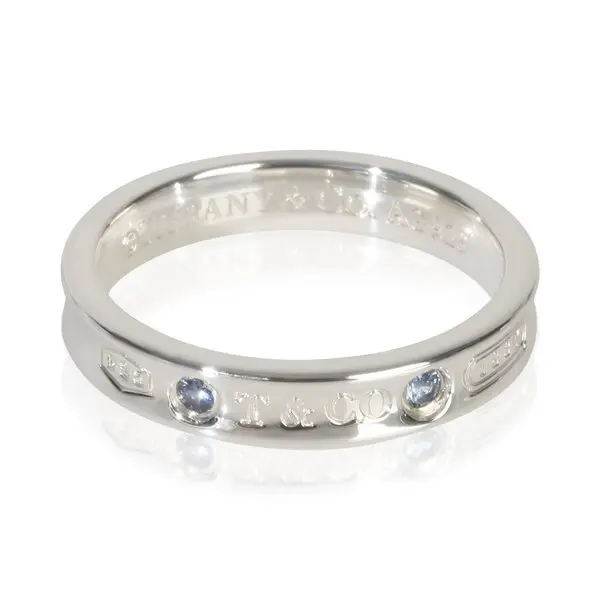 Tiffany & Co. Sterling Silver Sapphire 1837 Narrow Ring - Sterling_silver