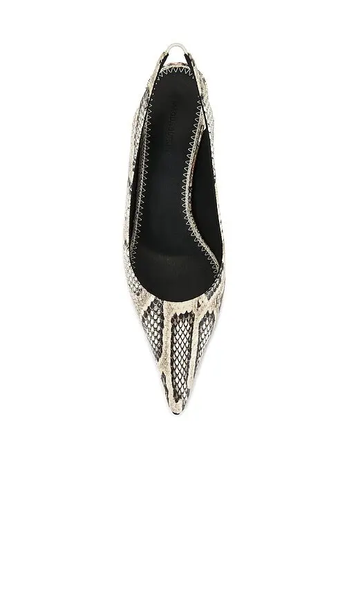 Magda Butrym Snakeskin-embossed Slingback Heel - Grey