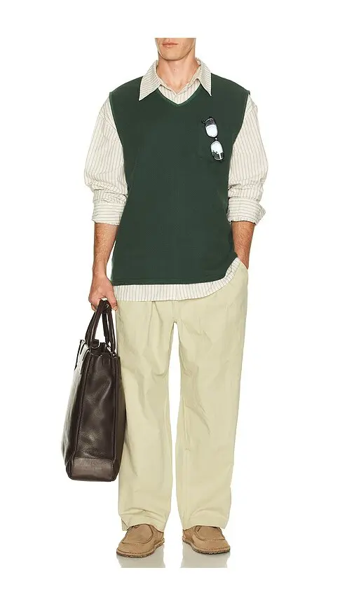 KAPPY DESIGN Pintuck Wide Chino Pants