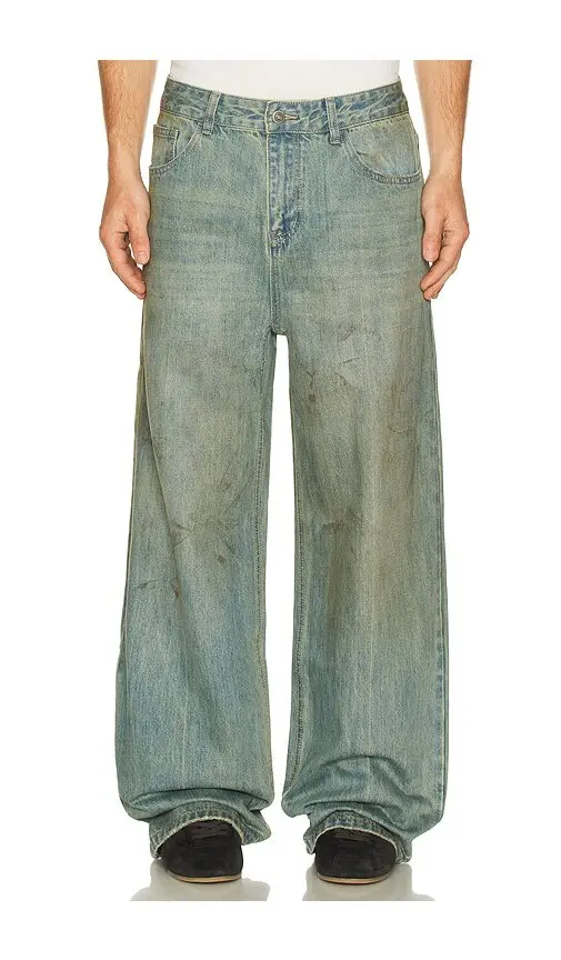 FOUND Lacy Baggy Jeans - Blue