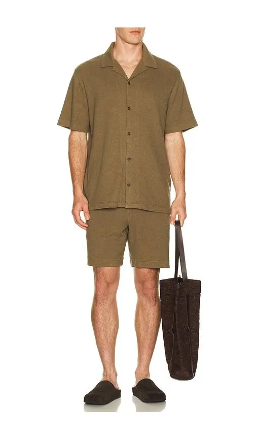 Vince Boucle Elastic Waist Short - Green