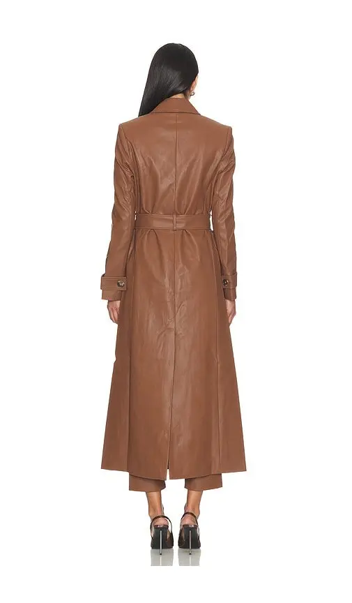 Bardot Faux Leather Longline Trench Coat