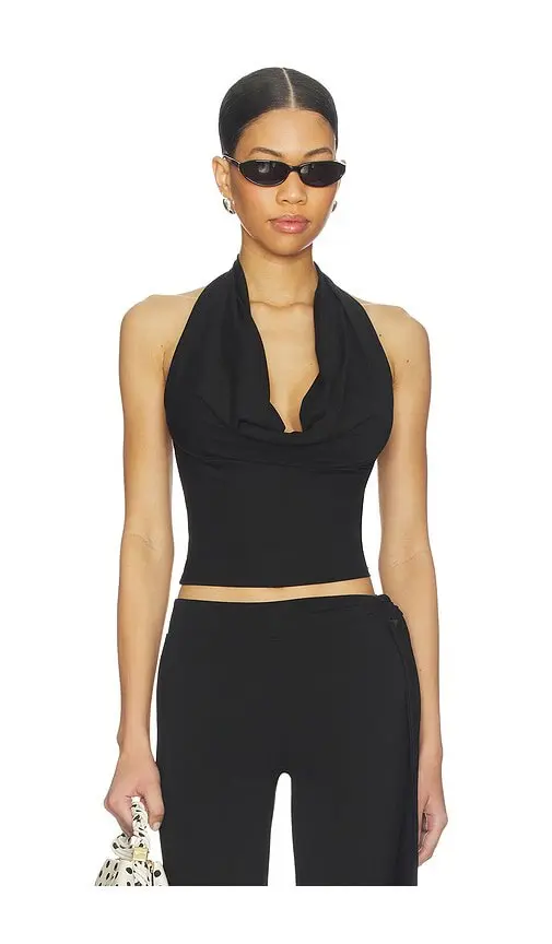 Frankies Bikinis Jay Modal Halter Top - Black