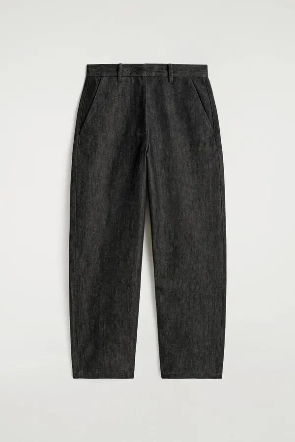 Cos Relaxed-fit Wide-leg Denim Pants - Black