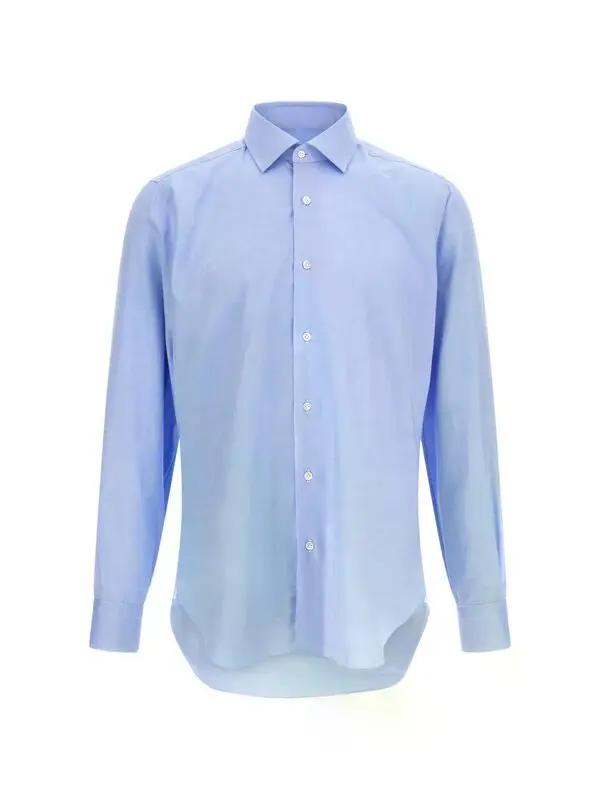 BARBA NAPOLI Oxford Cotton Shirt - Blue