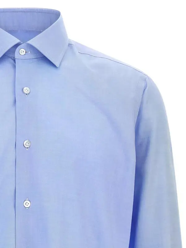 BARBA NAPOLI Oxford Cotton Shirt - Blue